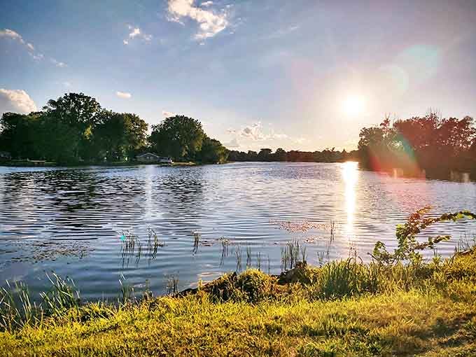 Lake Shamrock offers tranquil sunset views that rival expensive coastal retreats, minus the traffic jams and overpriced seafood shacks.