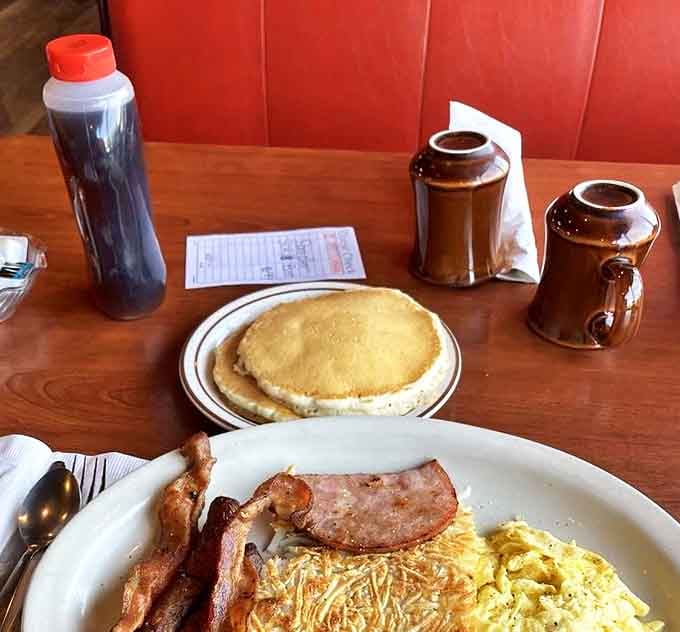 Breakfast of champions! That omelet could fuel you through dog sledding, gold panning, or just conquering Monday morning.