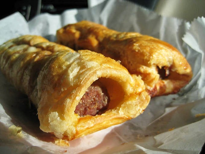 These sausage rolls aren't just food; they're edible time machines transporting you straight to a London high street with every flaky bite.