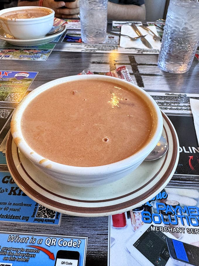 Behold the legendary tomato soup&mdash;velvety, rich, and the color of a Montana sunset. One spoonful and you'll understand why locals brave snowstorms for it.