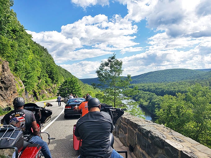 Motorcycle heaven where the road curves like a signature on a love letter to the landscape. Riders know the best views aren't on Instagram.