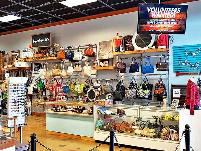 Handbag heaven! From designer totes to everyday carryalls, this accessory wall could solve your "nothing to match my outfit" crisis forever.