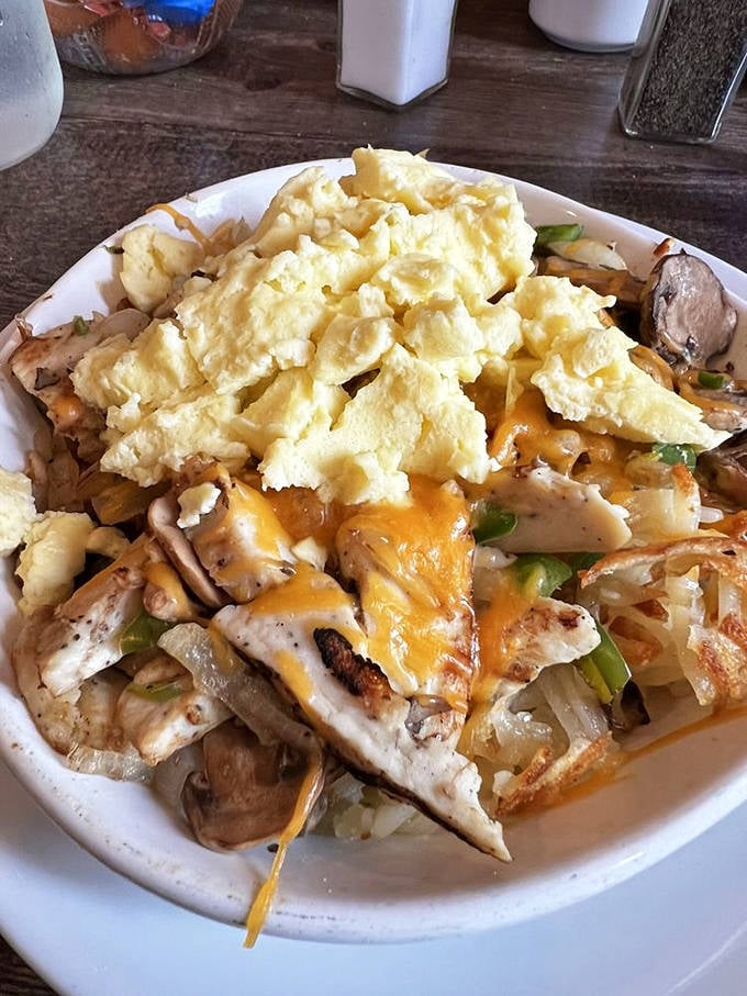 This skillet masterpiece isn't just breakfast &ndash; it's a morning symphony of eggs, cheese, and perfectly seasoned ingredients that puts cereal to shame.