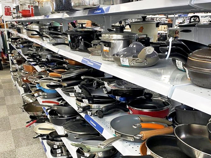 Pots and pans galore! Enough cookware to outfit a luau for fifty or simply upgrade your kitchen without cooking your budget.