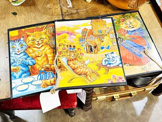 Who needs streaming when you've got cat aristocracy? These whimsical feline prints are the original cat videos of yesteryear.