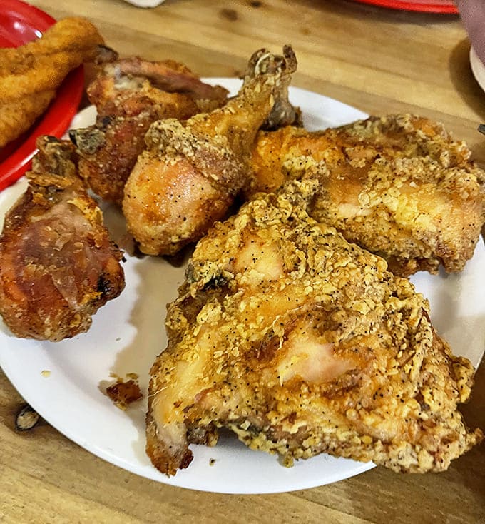Golden-brown fried chicken that makes such a satisfying crunch, nearby diners will turn their heads and silently plot how to steal a piece.
