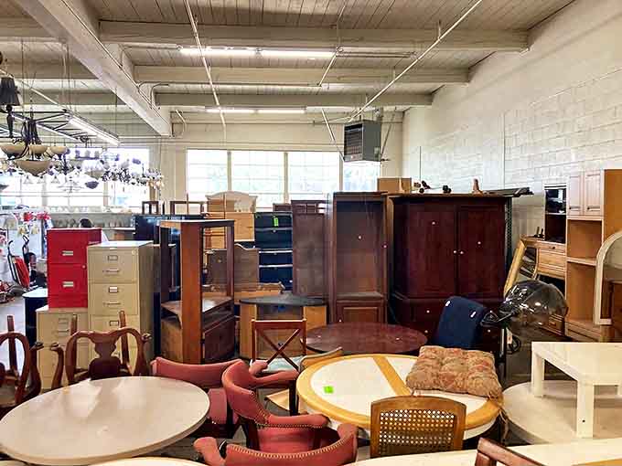 Cabinet kingdom! Where vintage wardrobes stand shoulder-to-shoulder with mid-century treasures, waiting for someone to recognize their potential.