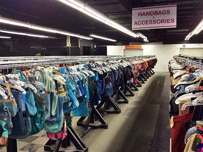 The handbag aisle&mdash;where yesterday's designer splurges become today's affordable fashion statements. That blue tote might have once attended a society wedding!