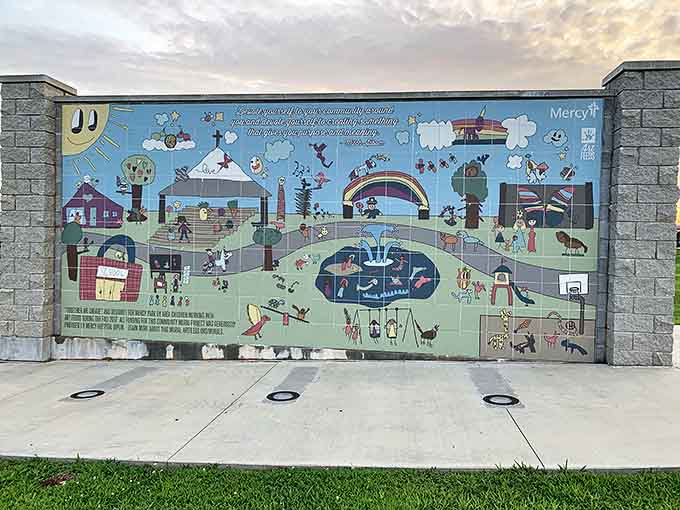 This colorful community mural captures Joplin's spirit through children's eyes&mdash;proof that creativity flourishes even after challenging times.