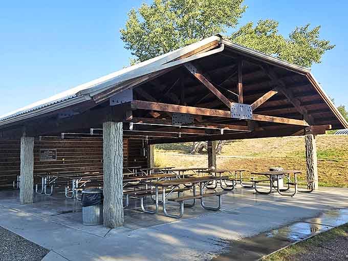 Rustic luxury at its finest&mdash;Montana's version of outdoor dining. This picnic shelter has hosted more family memories than most living rooms.