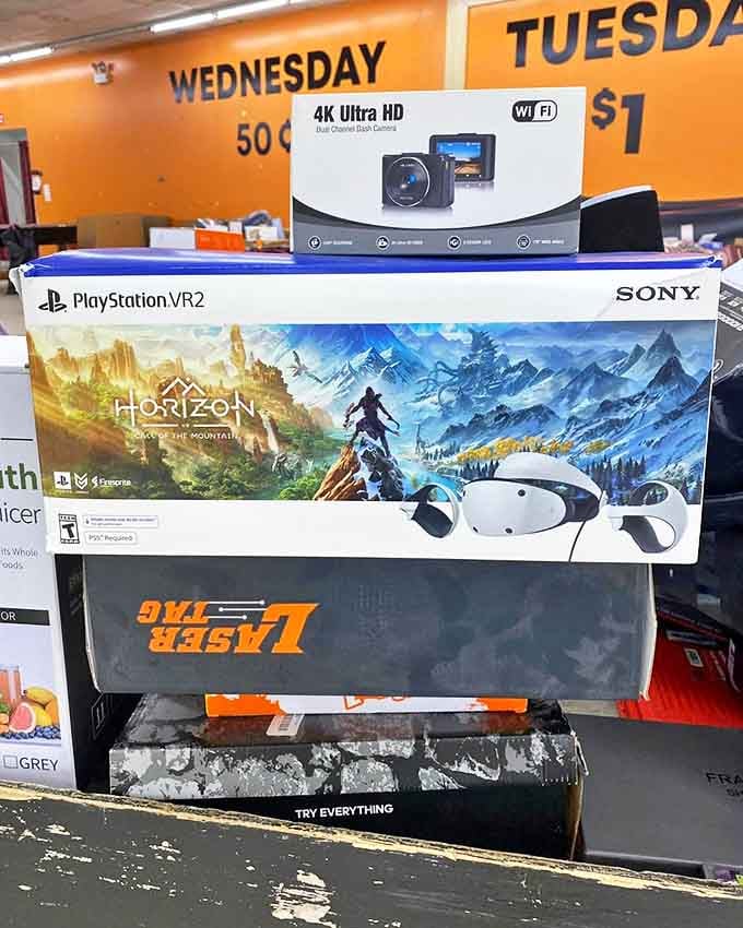 Gaming gold! PlayStation VR2 bundles sit casually on shelves like they're not the hottest tech items that would normally require camping outside Best Buy.
