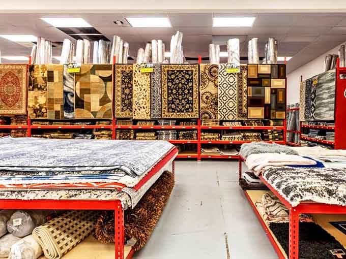 The rug section alone could furnish a small kingdom, with patterns and textures that would make any interior designer's budget-conscious heart skip a beat.