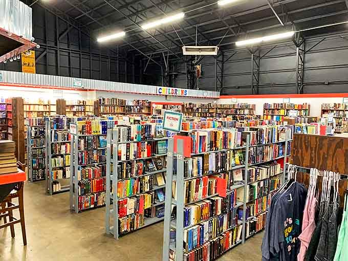 Fiction shelves stretch as far as the eye can see, organized with a logic that somehow makes finding your next literary crush inevitable.