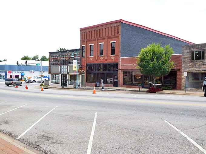 Discover the historic charm of downtown Grove, where classic brick storefronts and quiet streets offer a warm, welcoming small-town atmosphere.