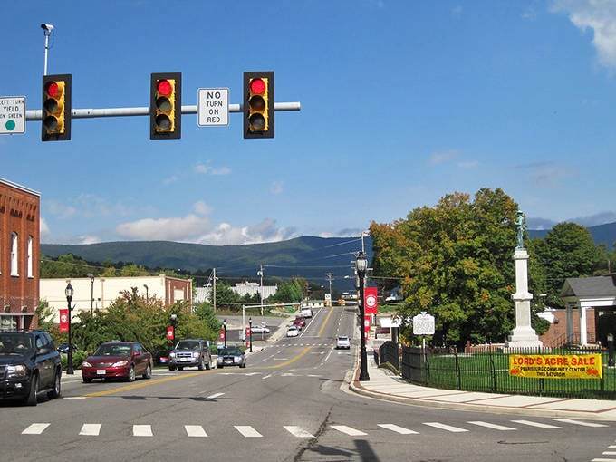 Pearisburg's main street offers mountain views and small-town charm that makes every visitor feel welcome and relaxed.