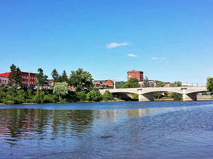 The Allegheny River winds through Warren like nature's own Main Street, peaceful and inviting.