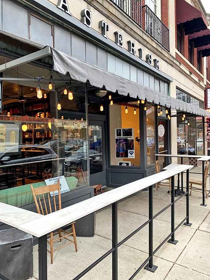 Those string lights and welcoming windows hint at the warm atmosphere and exceptional steaks waiting inside.