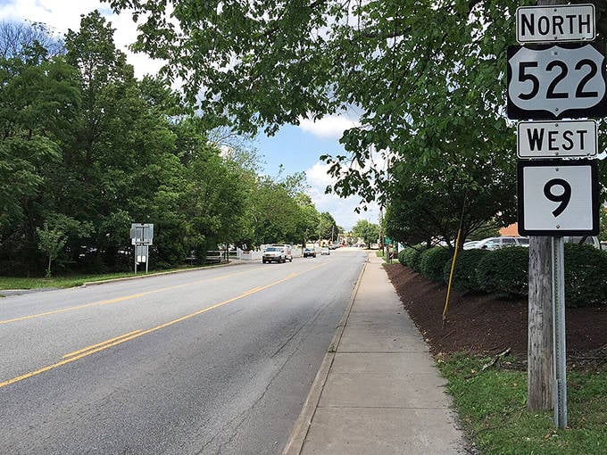 Route signs pointing to adventure! In Berkeley Springs, even the highway markers seem to promise something special around the corner.