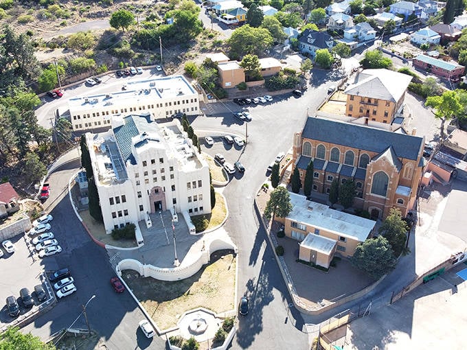 Historic downtown Bisbee offers walkable streets lined with unique buildings, perfect for morning strolls that double as cardio workouts!