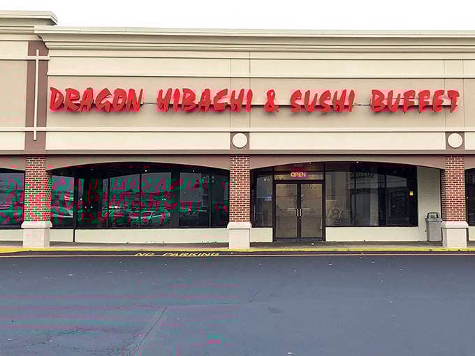 The straightforward storefront hides a world of hibachi and sushi treasures. Don't judge this buffet by its cover&mdash;the magic happens inside.