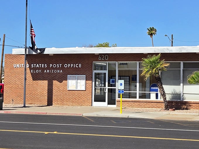 The Eloy Post Office stands as a practical landmark, quietly supporting everyday life in the city.