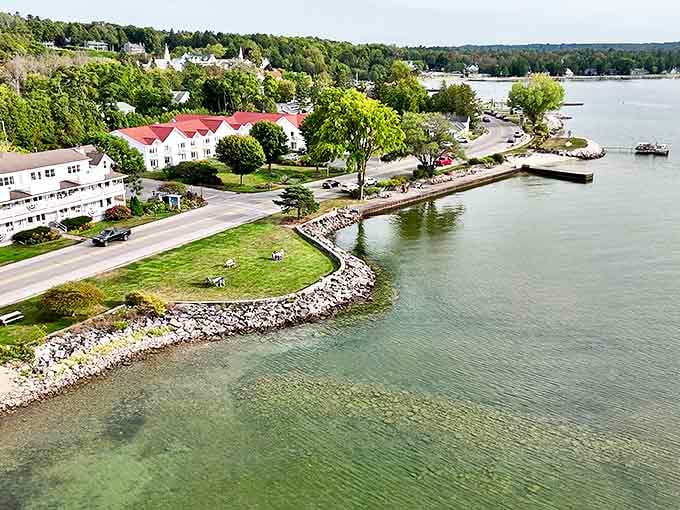 White buildings against serene water &ndash; Ephraim's classic Door County palette has been captivating visitors for generations.