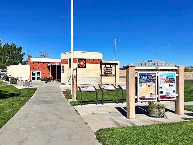 This visitor center welcomes travelers like a friendly neighbor offering directions and maybe a cold glass of lemonade.