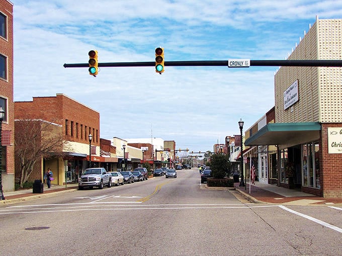 The sun-drenched streets of Laurinburg invite you to park your car and rediscover the lost art of window shopping.
