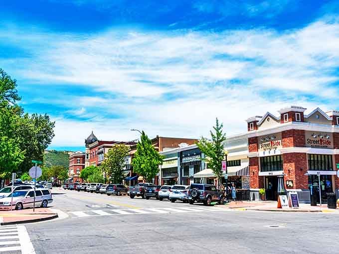 Main Street magic! Paso Robles' historic buildings and striped awnings create that perfect small-town vibe that makes you want to linger all day.