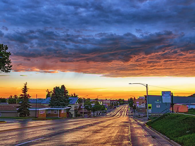 Sunset paints the sky over Spearfish with colors that would make Bob Ross reach for his palette knife.