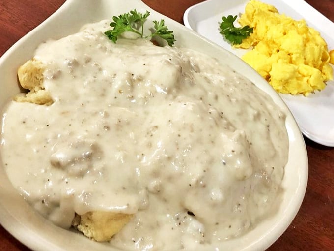 This isn't just biscuits and gravy&mdash;it's a cloud of dough baptized in peppery cream that might make you consider moving to Canton Township.