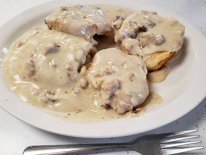 Biscuits and gravy so authentic, they deserve their own country song. This plate doesn't just feed your body—it hugs your soul.