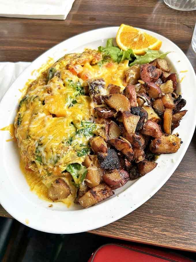 Breakfast omelets at PJ's don't skimp on the fillings or the cheese&mdash;this is morning decadence worth setting an alarm for.