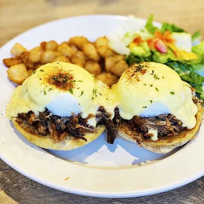 Eggs Benedict with a Hawaiian twist &ndash; where hollandaise meets paradise and breakfast becomes an event worth documenting.