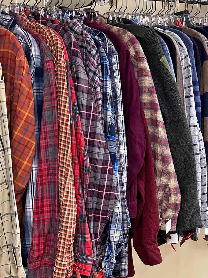 The flannel section &ndash; New Hampshire's unofficial uniform hanging in perfect formation, ready to outfit you for everything from hiking to coffee dates.