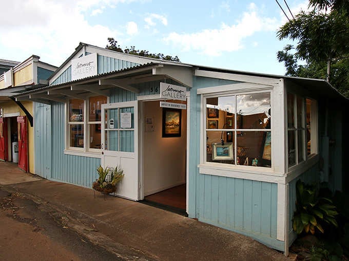 This charming blue gallery represents Makawao's artistic soul, where local artists showcase work inspired by Maui's natural beauty and cultural heritage.
