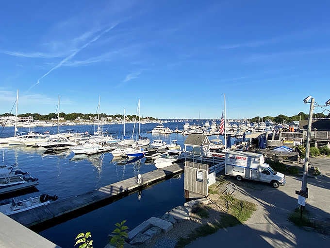 Boats bobbing like apple corks in cider &ndash; Newburyport's harbor provides both working waterfront vibes and picture-perfect maritime scenery.