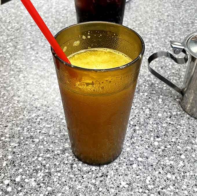 This isn't just orange juice; it's liquid sunshine in a glass, the perfect companion for whatever breakfast adventure you're about to embark on.