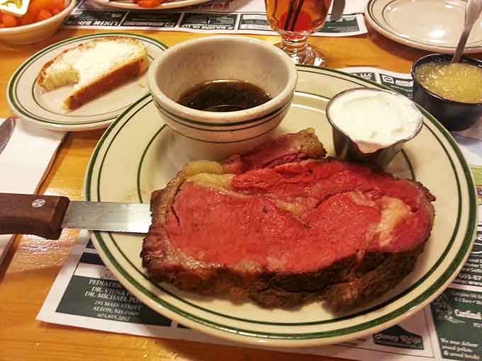 Prime rib so perfectly cooked it makes vegetarians question their life choices&mdash;served with a side of au jus for good measure.