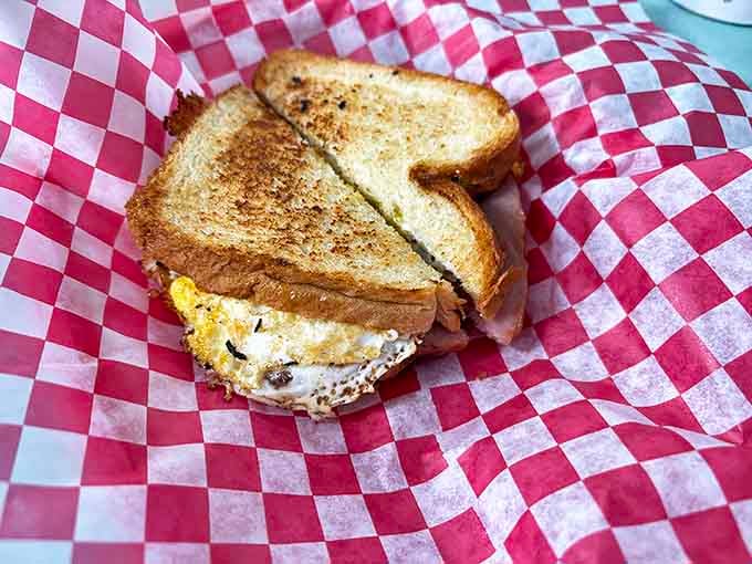 A perfectly grilled sandwich that would make your grandmother proud. Golden, crispy, and stuffed with melty goodness&mdash;comfort food that transcends generations.