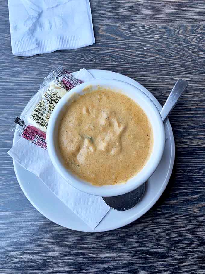 The She Crab Soup arrives like a warm, creamy hug in a bowl. Voted best in Virginia Beach, and after one spoonful, you'll be casting your ballot too.