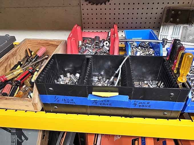 Tool time isn't just for Tim Allen. This meticulously organized hardware section has everything from basic fixes to complete renovation projects.