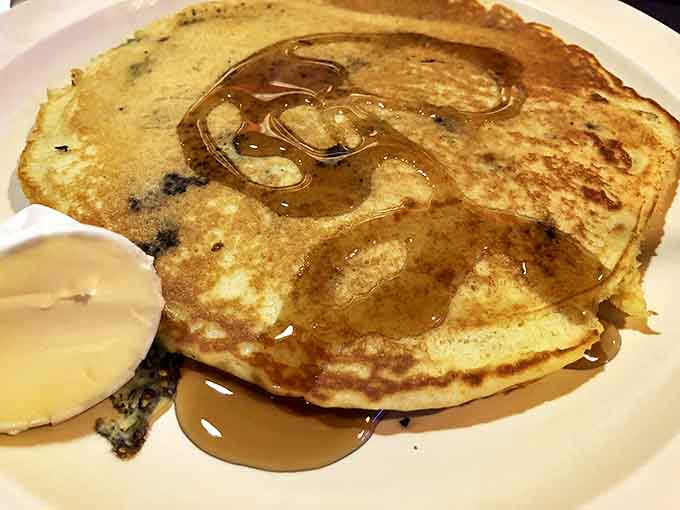Blueberry pancakes with melting butter and a puddle of syrup &ndash; the breakfast equivalent of a warm hug from your favorite aunt.