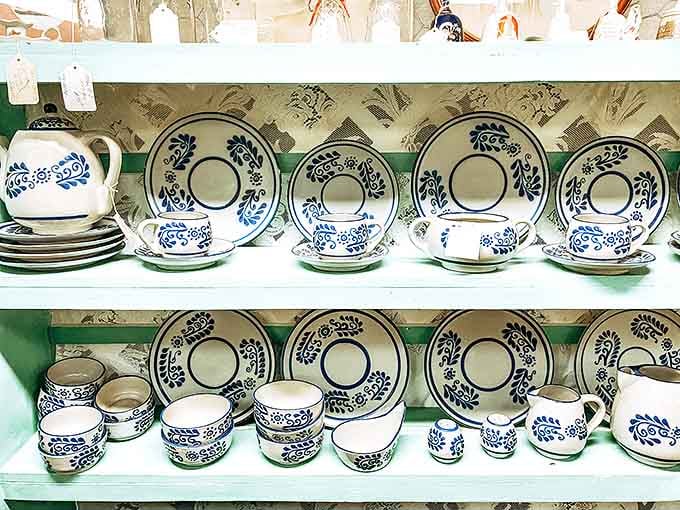Blue and white china that's survived longer than most marriages. These delicate pieces have witnessed countless Sunday dinners and survived generations of dishwashing.