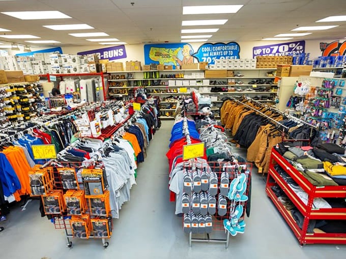 The clothing department transforms fashion emergencies into fashion opportunities with name brands that won't force you to choose between style and next month's utilities.