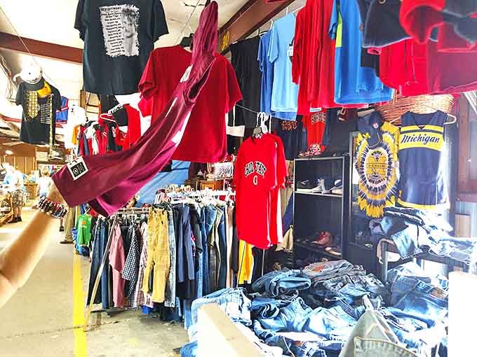 The clothing section: where Red Sox fans and fashion bargain hunters unite. Denim for days and enough t-shirts to clothe a small nation.