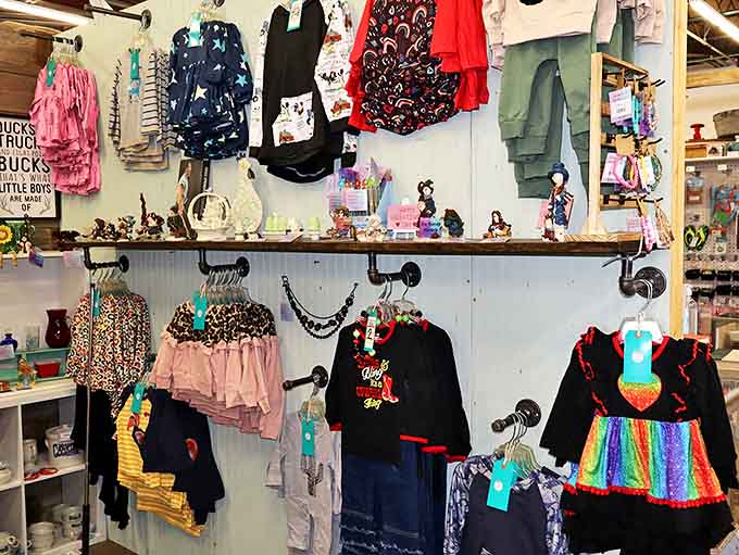The children's clothing section is a rainbow of possibilities, where today's kids can rock yesterday's styles with modern swagger.