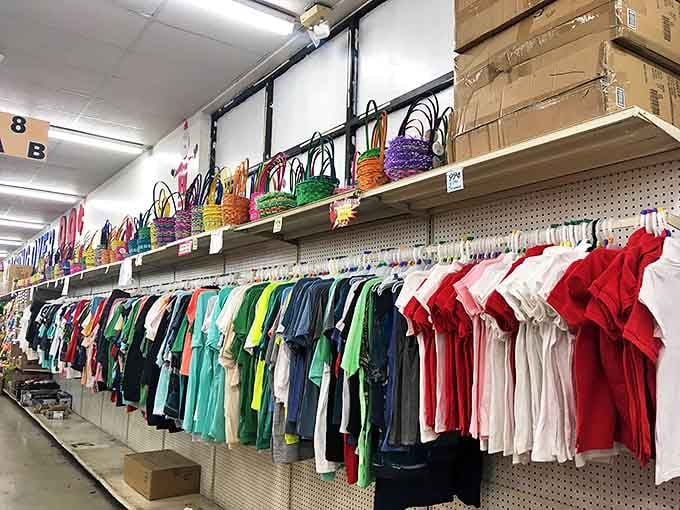 The clothing section explodes with color&mdash;a rainbow of affordable fashion hanging like pennants at a perpetual celebration.