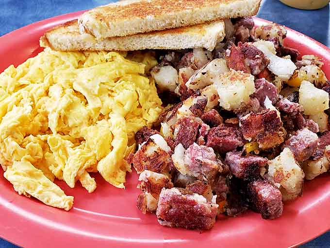Corned beef hash that doesn't mess around&mdash;chunky, crispy-edged, and ready to turn your morning from "meh" to "more please" in one forkful.