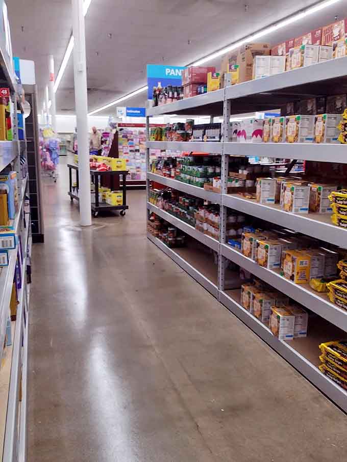 The pantry section: where your grocery list meets unexpected brand-name surprises. It's like a scavenger hunt with delicious rewards!